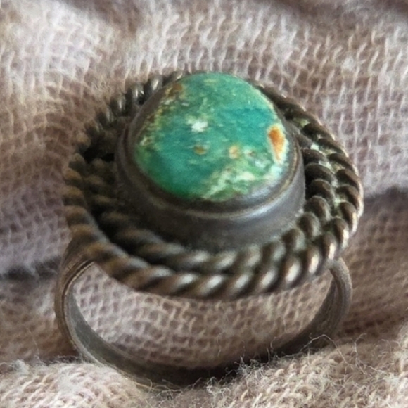 Jewelry | Vintage Aqua Turquoise And Silver Intricate Ring With Rope ...